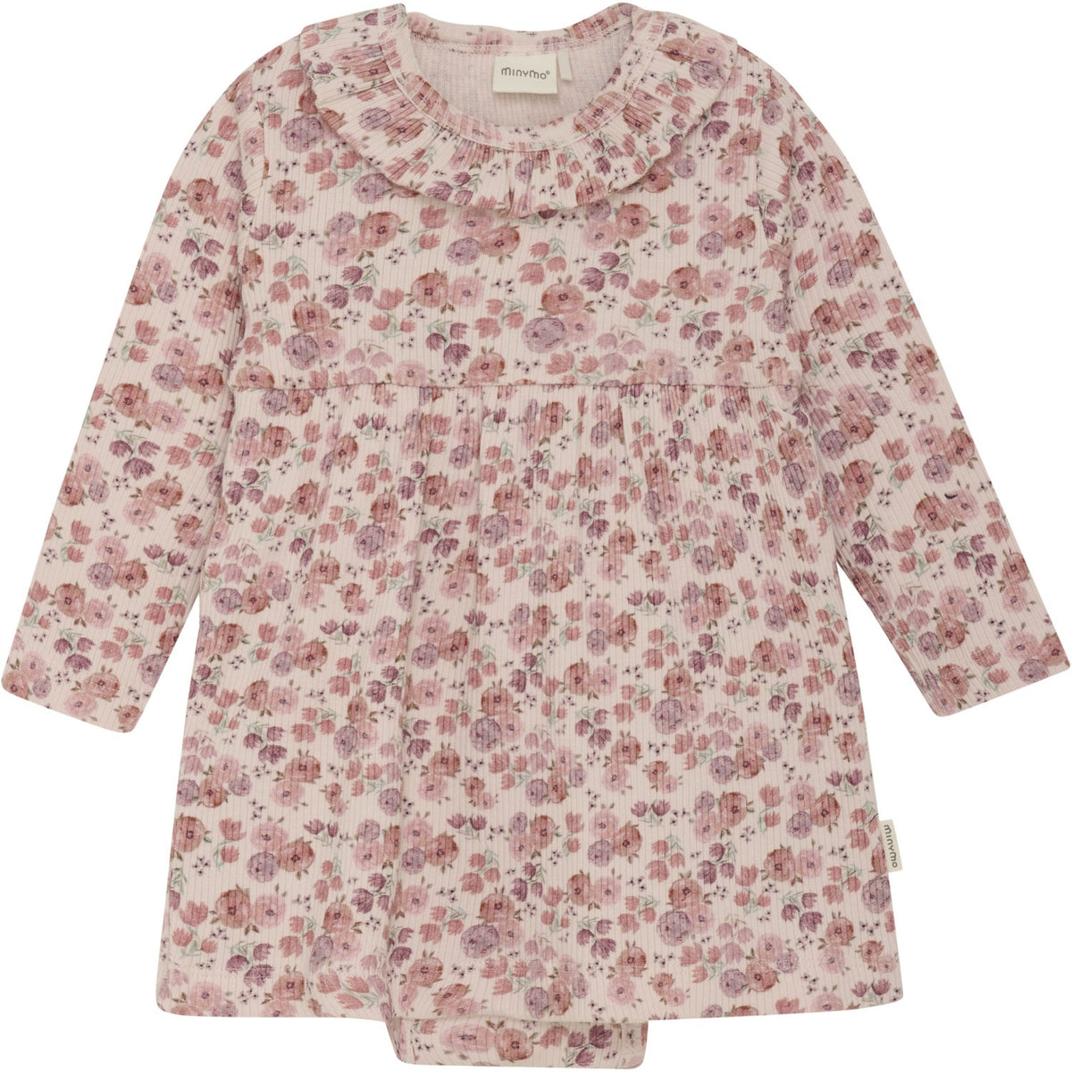 Buy Minymo Peach Whip Dress AOP Rib | Luksusbaby