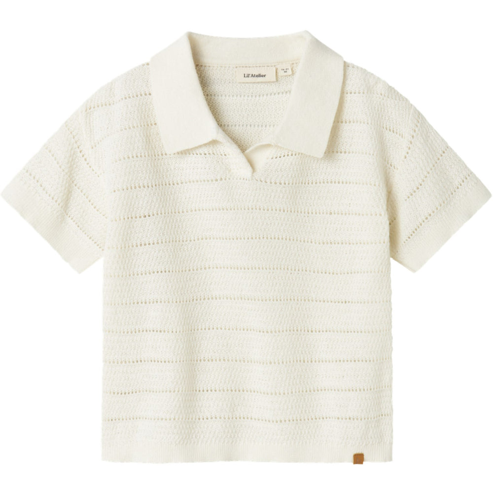 Buy Lil'Atelier Coconut Milk Glivo Knit Polo | Luksusbaby