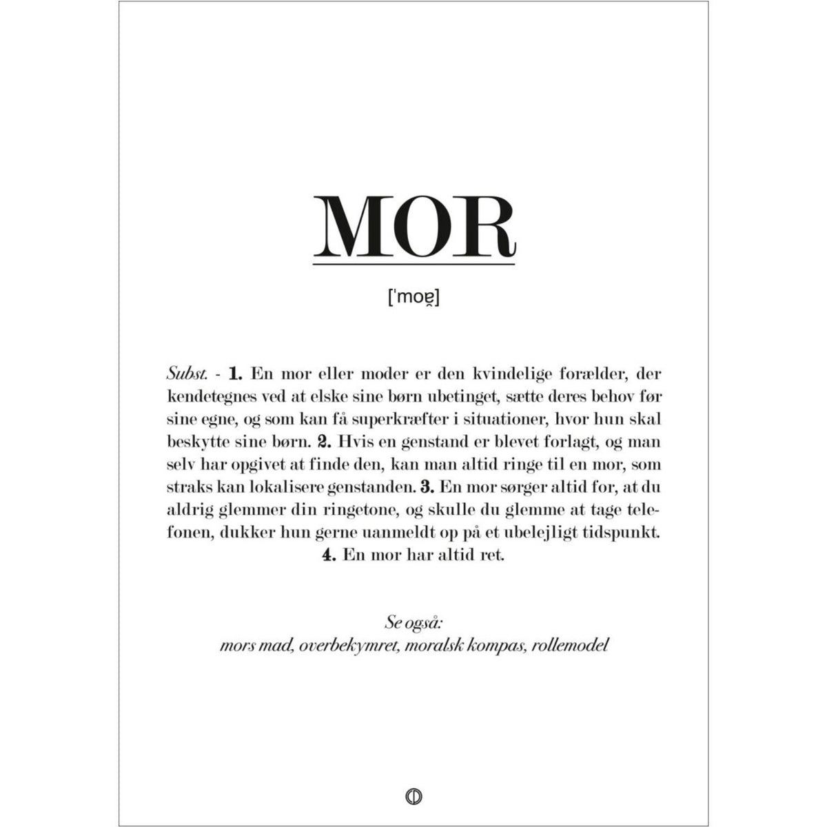 Buy Poster & Frame Citatplakat - Mor Definition | Luksusbaby ...