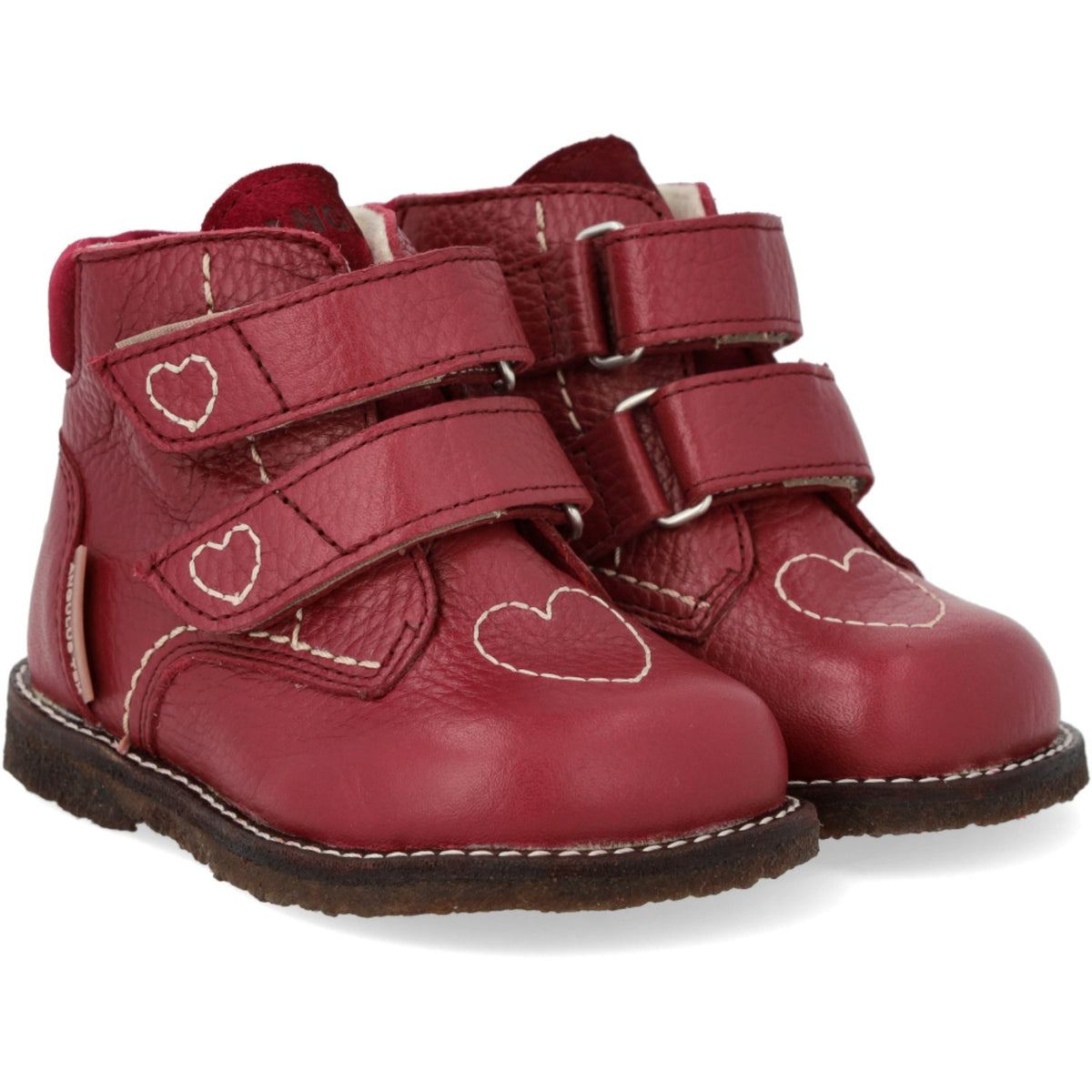 Buy Angulus Berry/Berry Beginner TEX Boot with Heart Embroidery ...