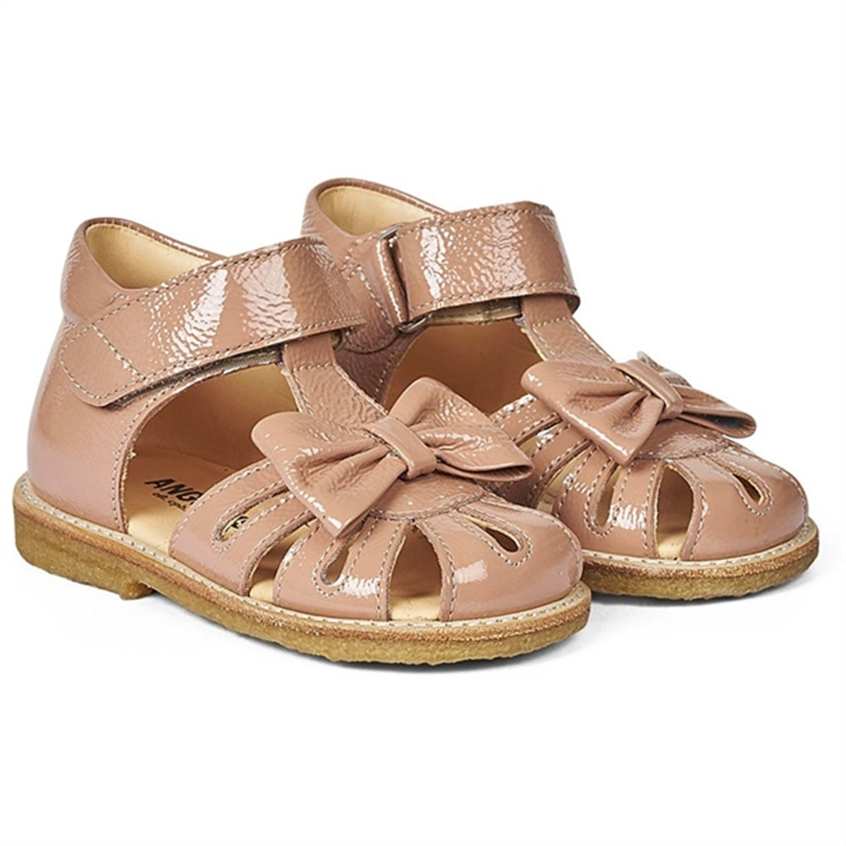 Starter Sandal W. Bow And Velcro Dark Peach | Luksusbaby – Luksusbaby KR