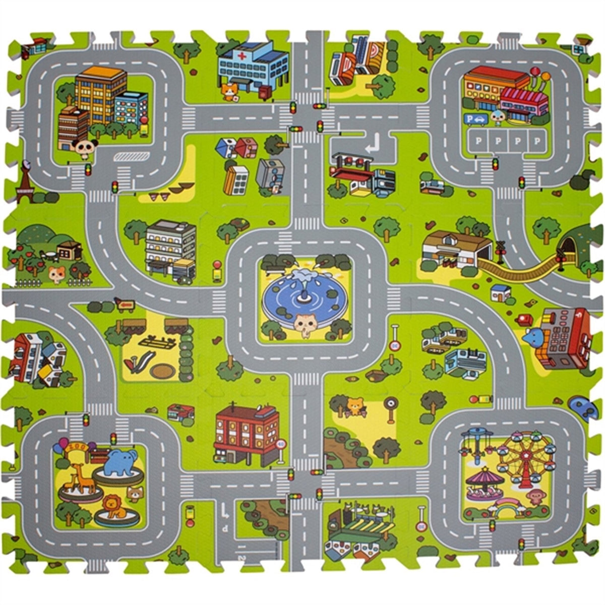 Play Mat with Road and City 9 Foam Tiles - Magni | Luksusbaby ...