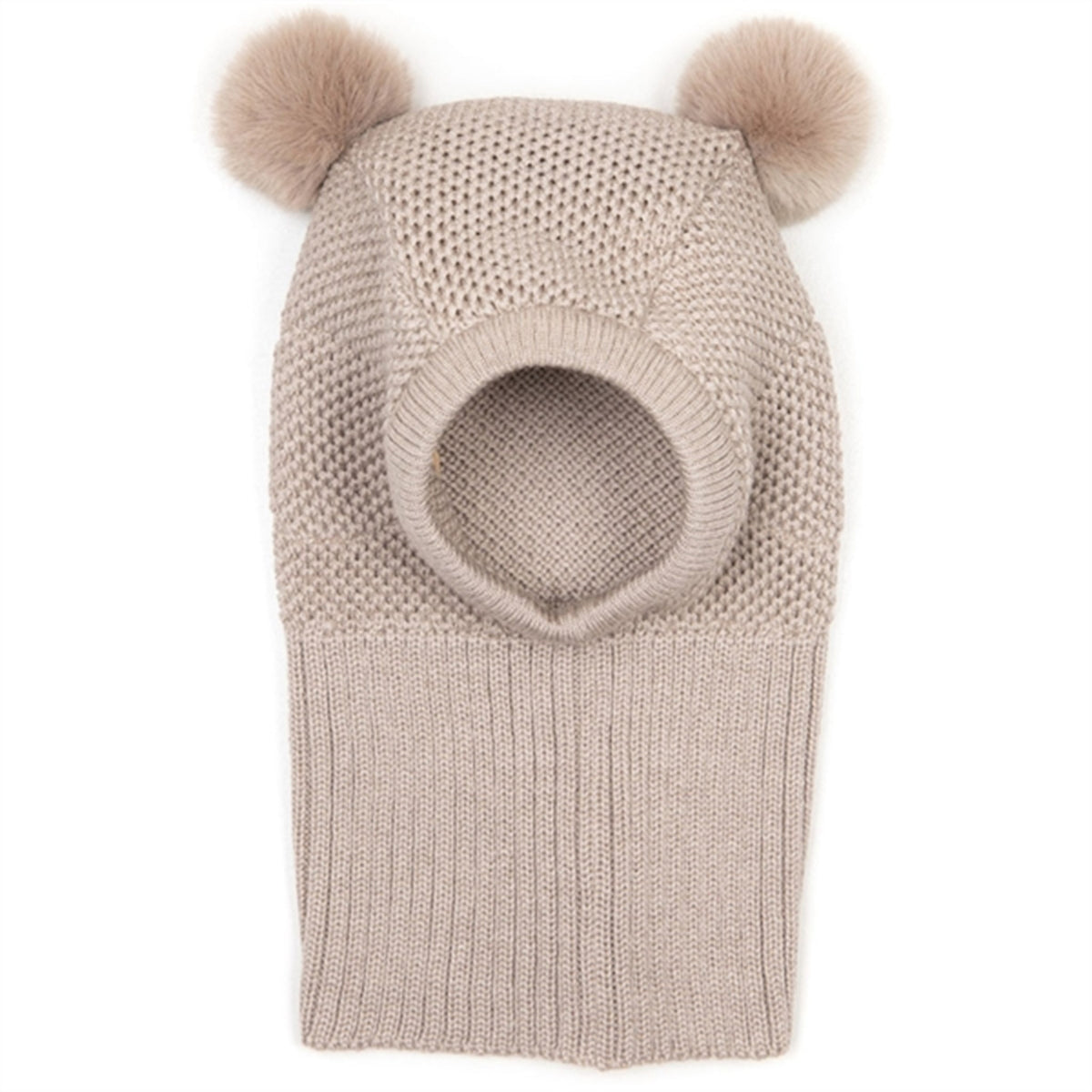 Wooly Balaclava Single Layer m. PomPom Navy | Luksusbaby – Luksusbaby KR