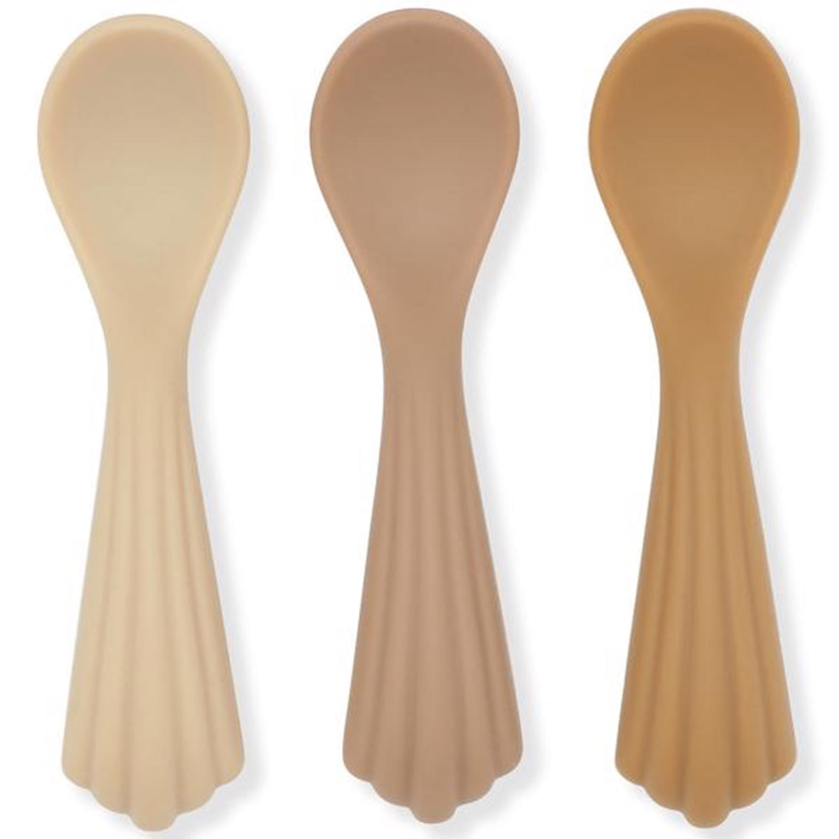 Konges Sløjd Silicone Clam Spoons 3-pack Shell – Luksusbaby KR
